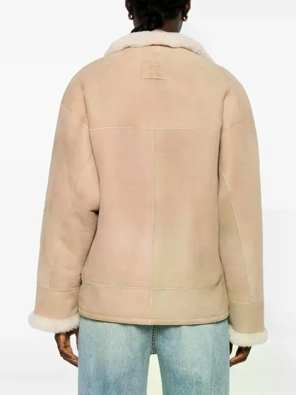 Closed Shearling-trim Double-breasted Jacket - Neutrals