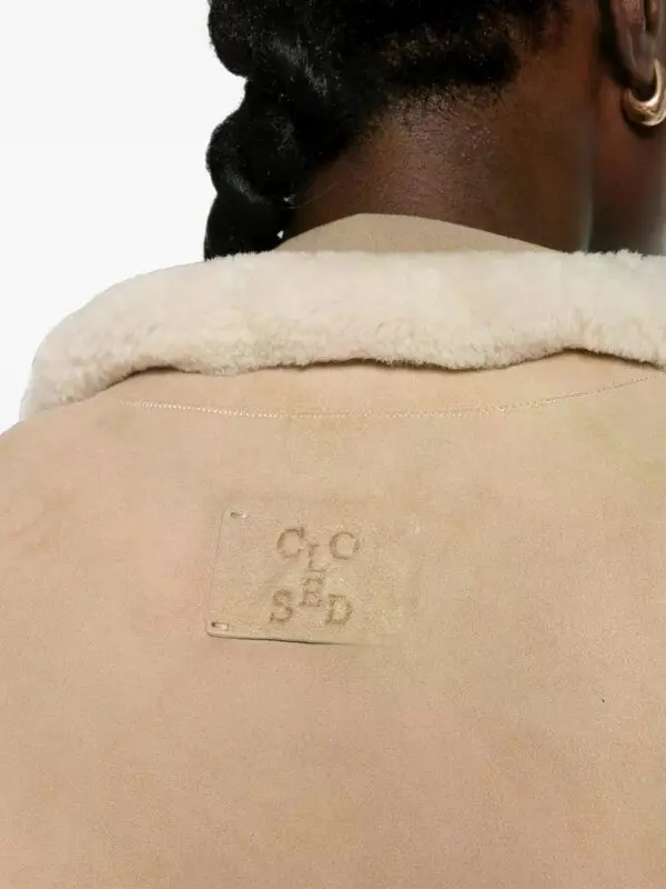 Closed Shearling-trim Double-breasted Jacket - Neutrals