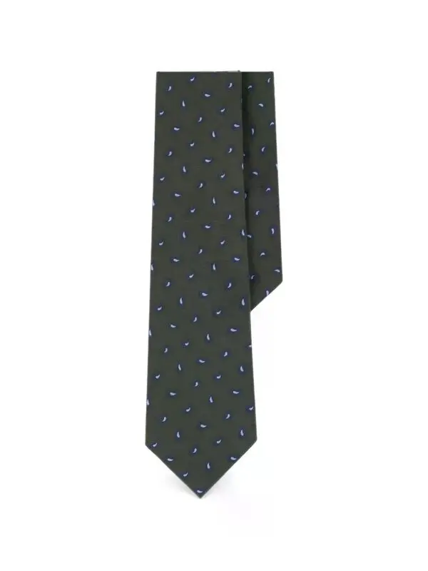 Boggi Milano Tie Jacquard Micro Paisley-pattern Silk