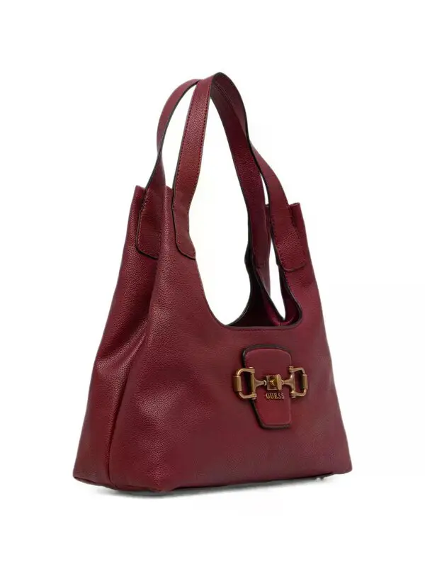 Guess Sunset Horsebit-detail Shoulder Bag - Red