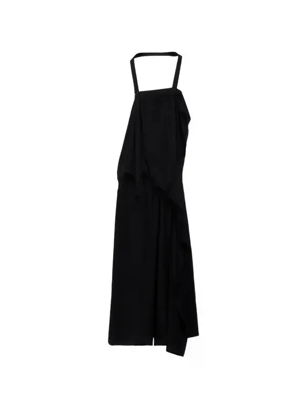 Y’s Asymmetric Draped Midi Dress