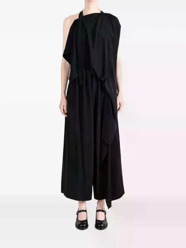 Y’s Asymmetric Draped Midi Dress