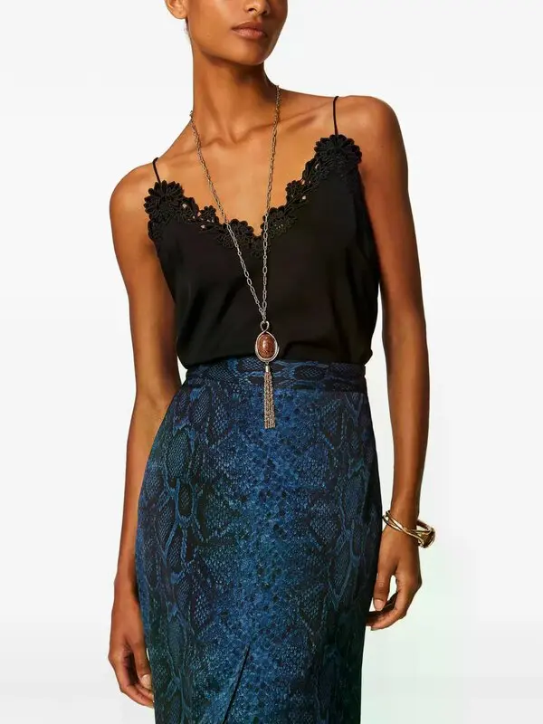 TWINSET Embroidered Satin Top