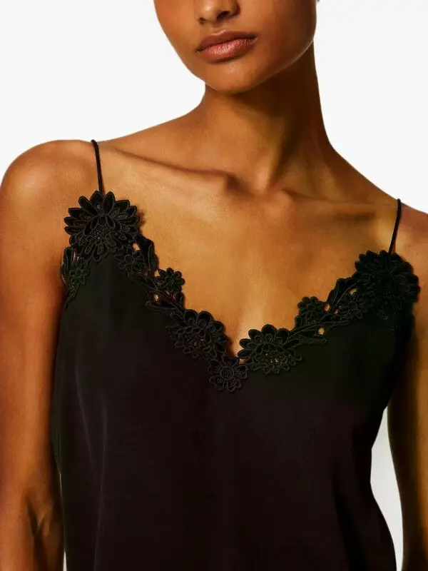 TWINSET Embroidered Satin Top