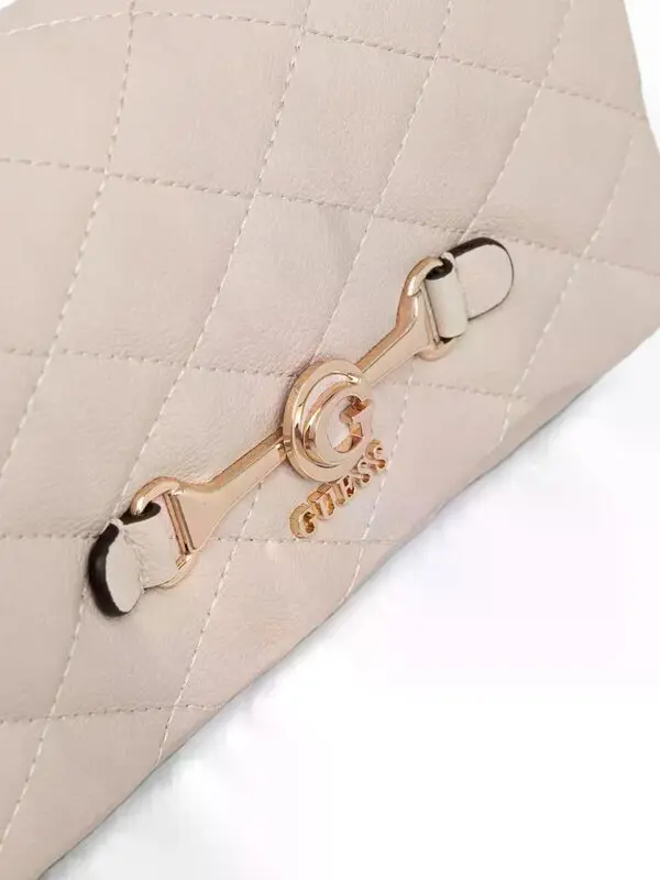Guess Frances Quilted Logo-plaque Shoulder Bag