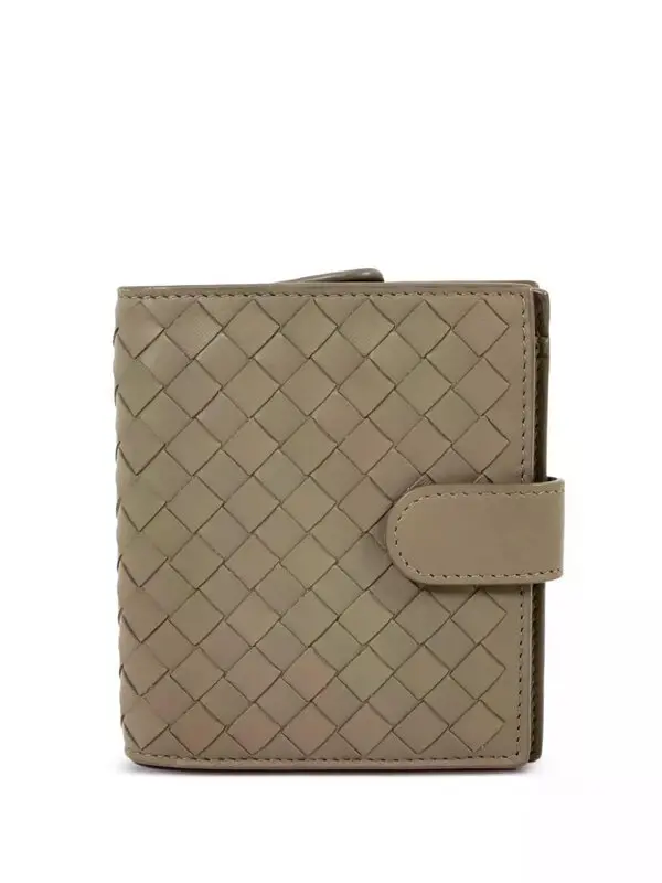 Bottega Veneta Intrecciato Leather Wallet - Grey