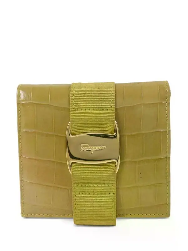 FERRAGAMO Vara Bow Bifold Wallet - Green