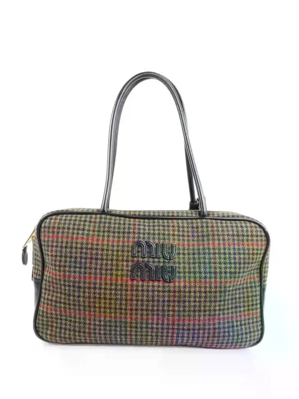 Miu Miu Check-pattern Wool Handbag