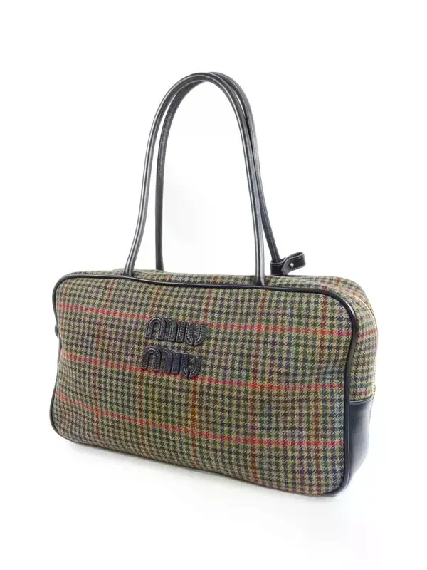 Miu Miu Check-pattern Wool Handbag