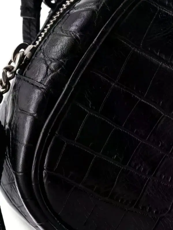 Saint Laurent Classic Monogram Blogger Crocodile Embossed Leather Small Crossbody Bag