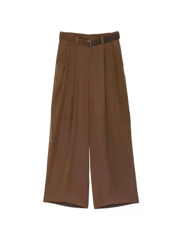 Sacai Belted Pleated Trousers - Brown