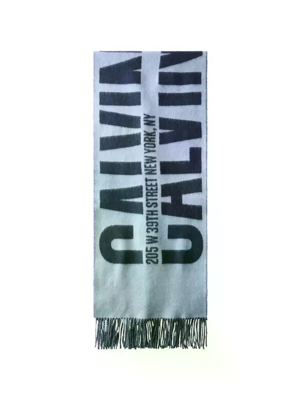 Calvin Klein Logo-print Fringed Scarf