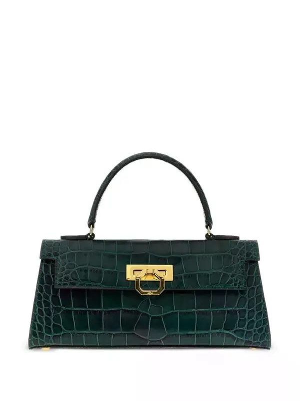 CARBOTTI Masami Croc-effect Leather Tote Bag