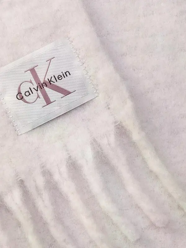 Calvin Klein Logo-patch Fringed Scarf