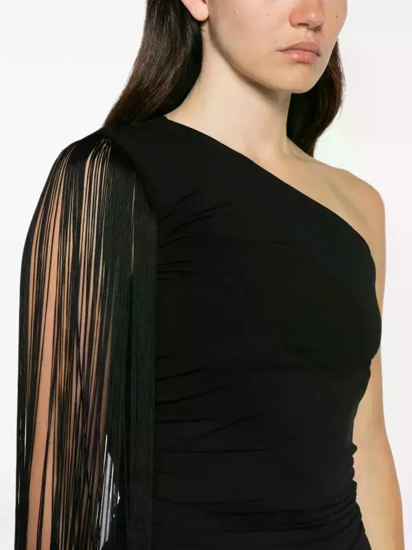 RAME Fringed One-shoulder Maxi Dress