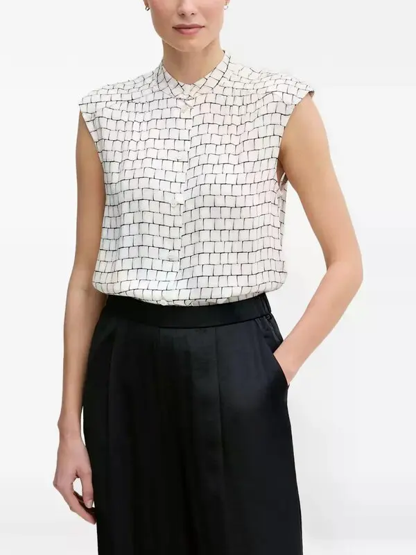 MARC AUREL Geometric-print Sleeveless Shirt