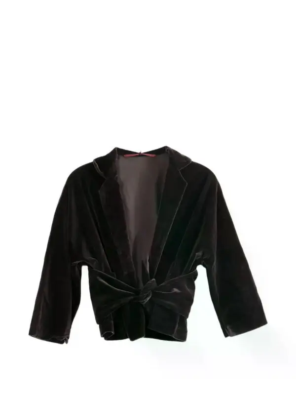 DANIELA GREGIS Tie-fastening Velvet Jacket - Brown