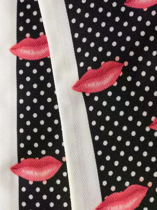 Prada Lips-detail Logo-print Scarf