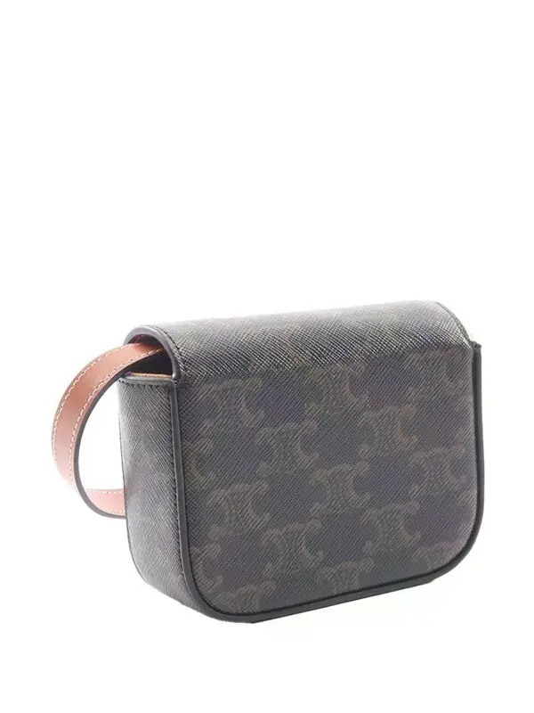 Celine 2000-2026 Mini Triomphe Coated Canvas Claude Crossbody Bag