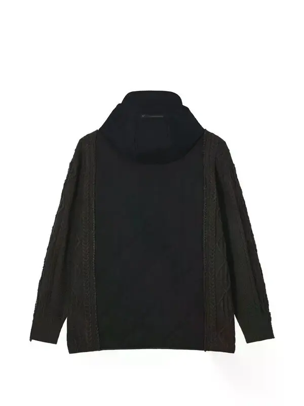 FIVE CM Quilted Cable-knit Hooded Jacket