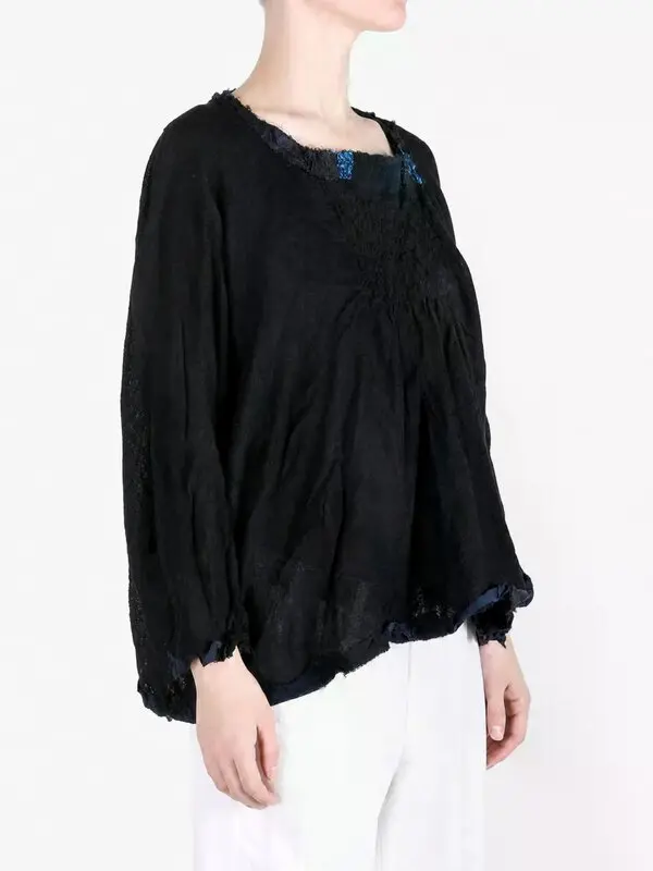 DANIELA GREGIS Smocked Raw-edge Shirt