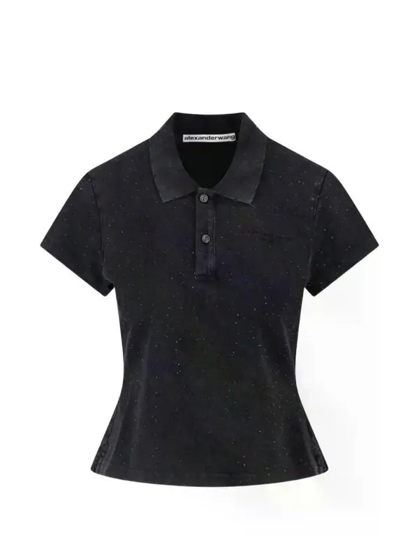 Alexander Wang Crystal-hotfix Polo Top