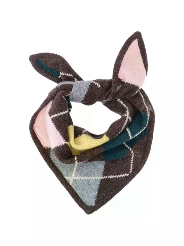 &daughter Argyle Cashmere Scarf - Brown
