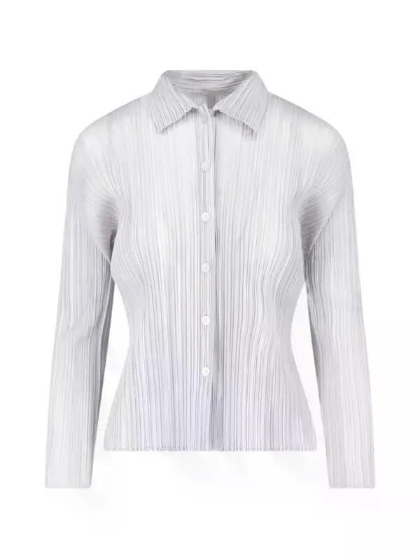 Issey Miyake Pleated Long-sleeve Shirt - White