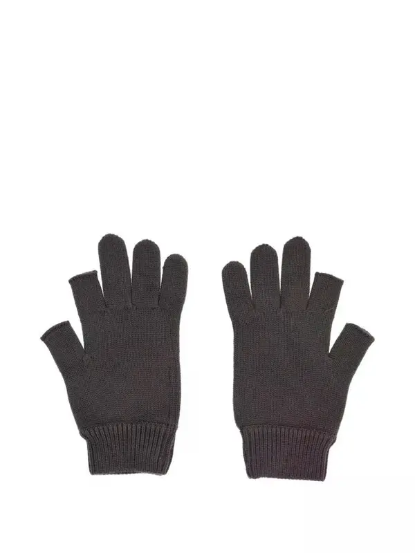 Rick Owens Fingerless-detail Ribbed-cuff Gloves
