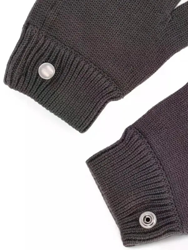Rick Owens Fingerless-detail Ribbed-cuff Gloves
