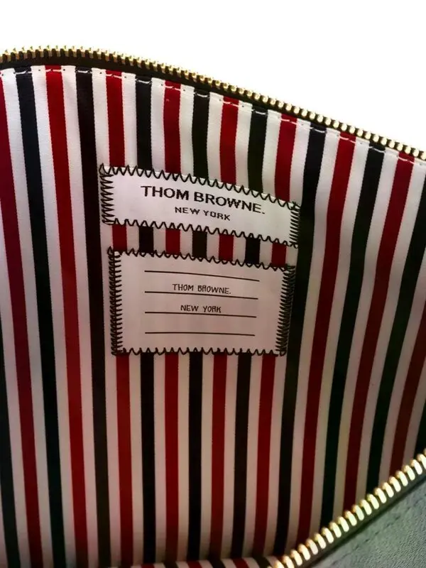 Thom Browne Stripe Zip Clutch Bag