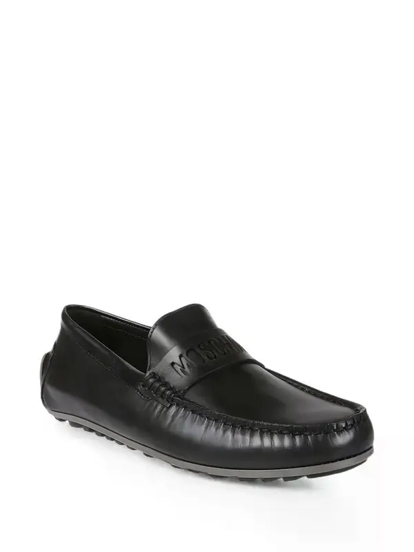 Moschino Logo-detailed Leather Loafers