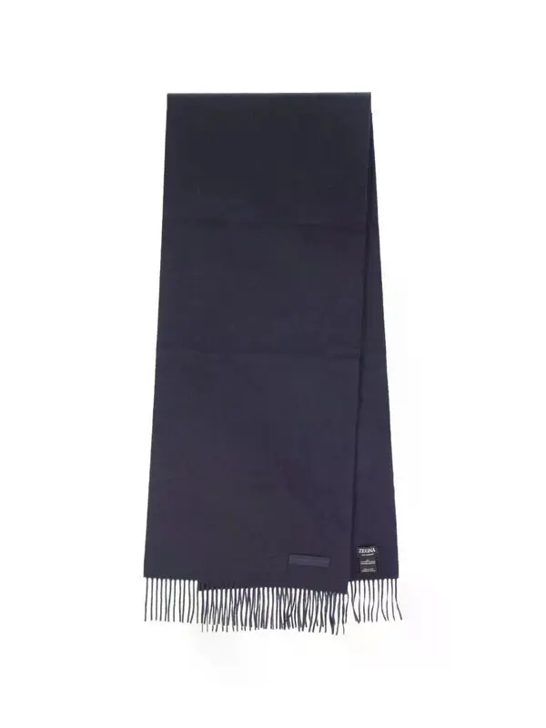 Zegna Oasi Cashmere Fringed Scarf - Blue