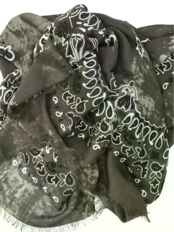 Destin Paisley-print Frayed Scarf
