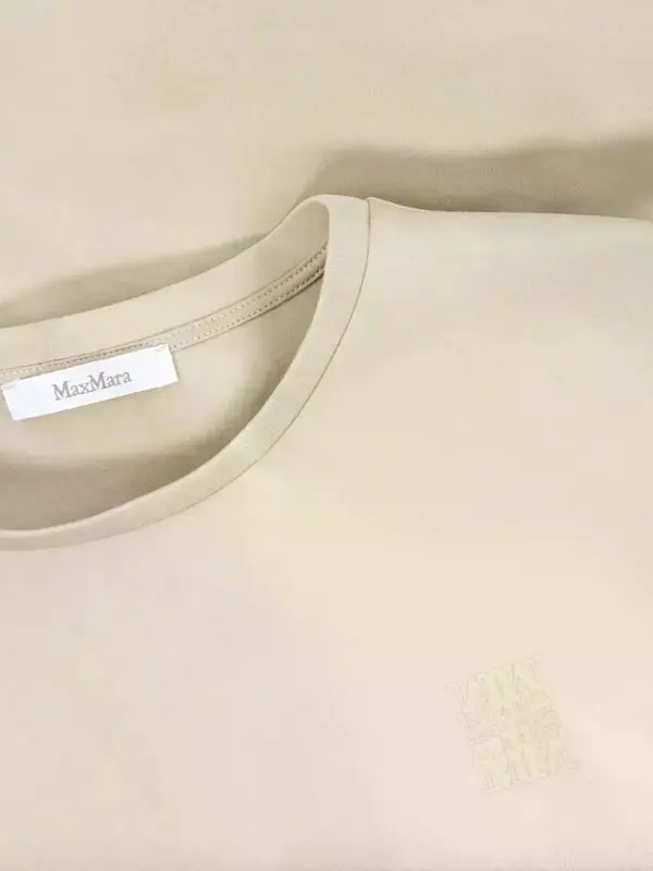 Max Mara Logo-embroidered T-shirt - Neutrals