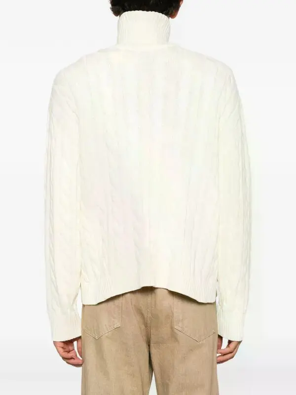 HOUSE OF ERRORS Cable-knit Graphic-print Sweater