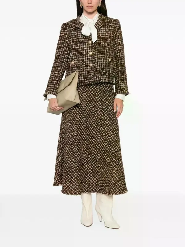 ANDIATA Frayed-edge Tweed Jacket