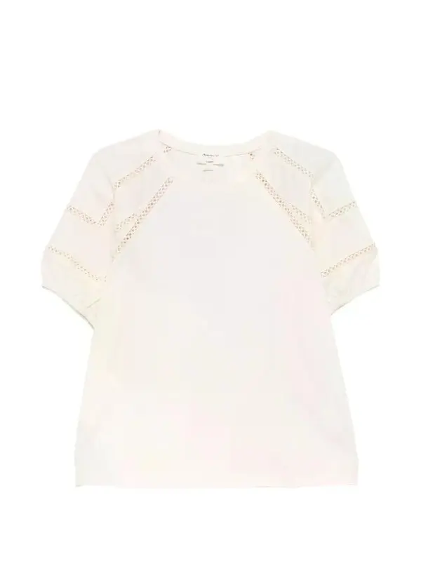 MAISON123 Lace-trim Short-sleeve T-shirt