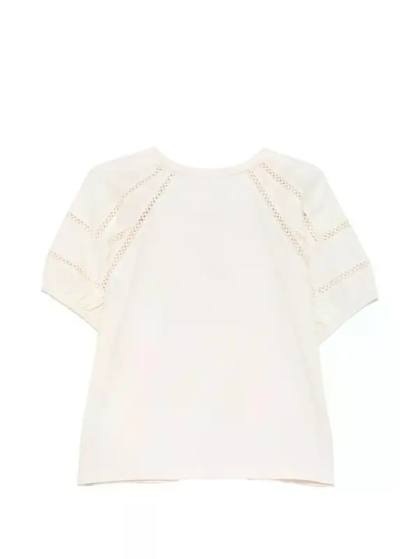 MAISON123 Lace-trim Short-sleeve T-shirt