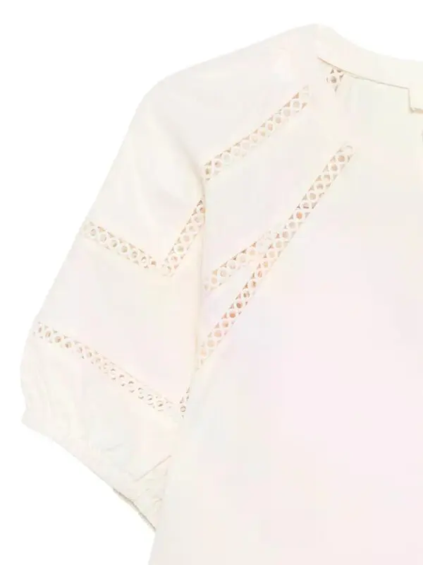 MAISON123 Lace-trim Short-sleeve T-shirt