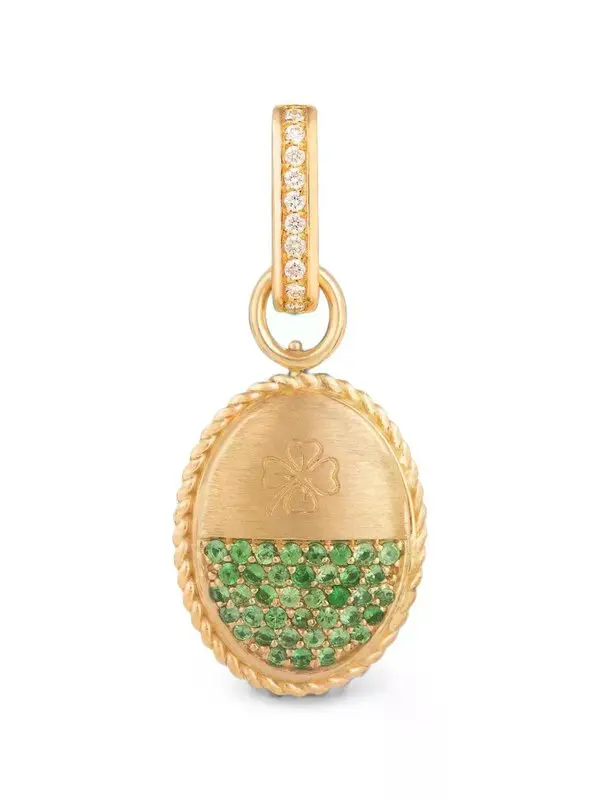 CLARA CHEHAB Small Liberté Tsavorite And Diamond Charm - Gold