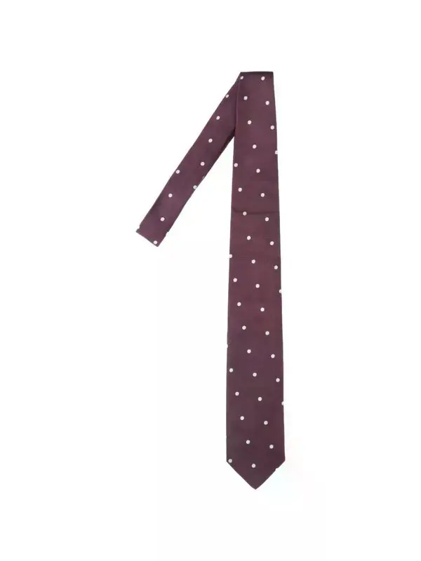 LARDINI Polka-dot Silk Tie - Red