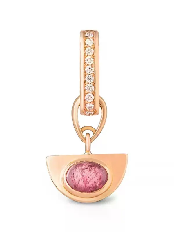 CLARA CHEHAB Liberté Half Moon Tourmaline And Diamond Charm