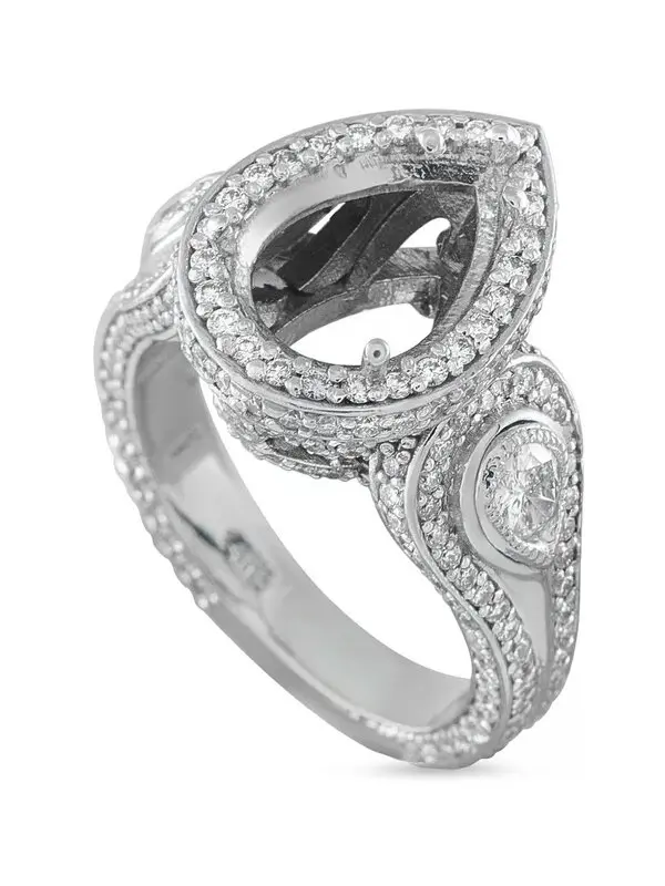 LB EXCLUSIVE Diamond Pear Halo Ring