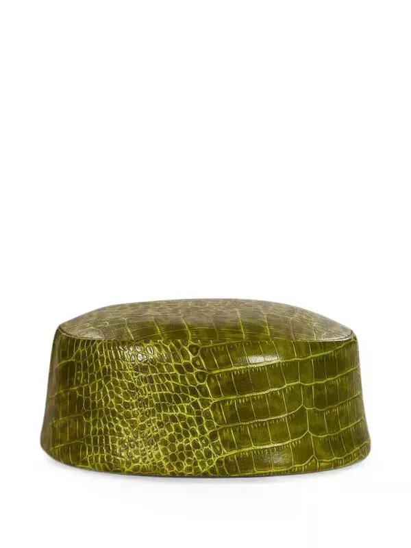 ROWEN ROSE Croc-effect Leather Pillbox Hat