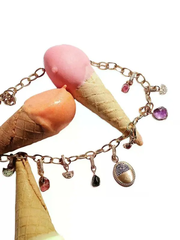 CLARA CHEHAB Small Liberté Tourmaline And Diamond Charm