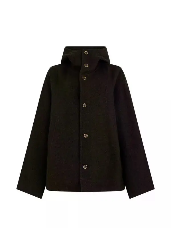 UMA WANG Hooded Button-up Jacket - Brown