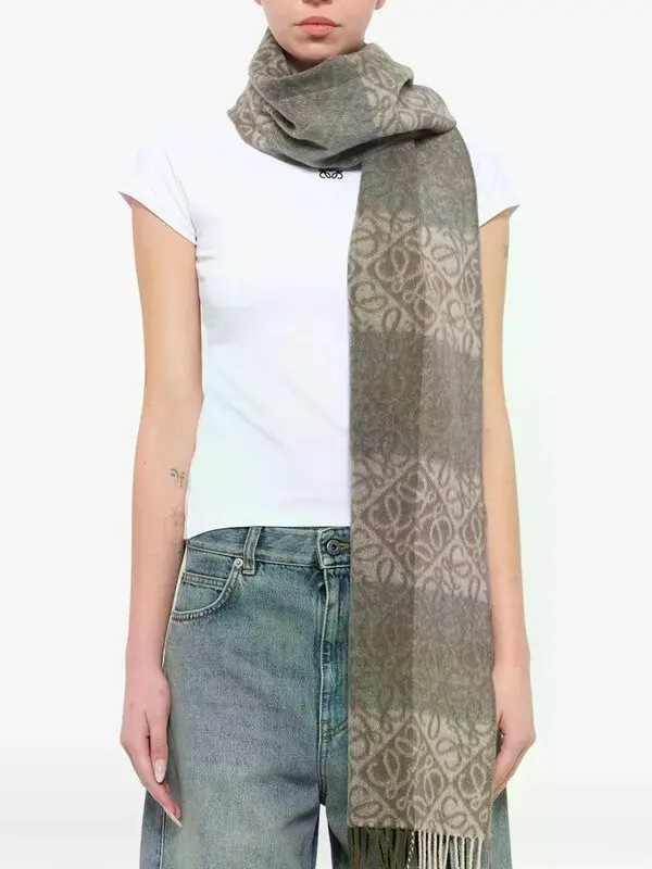 Loewe Anagram Fringed Scarf