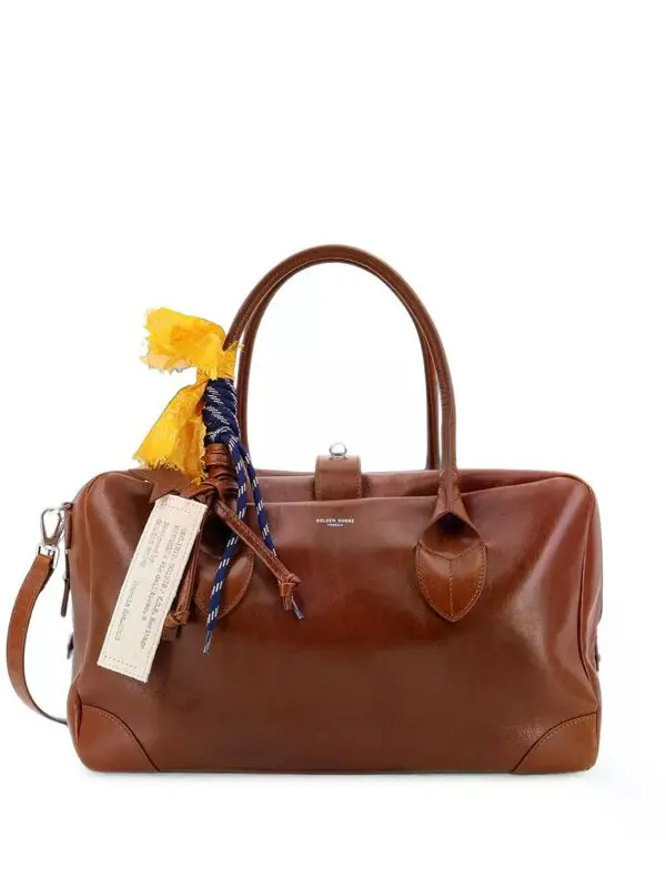 GOLDEN GOOSE Medium Vita Bag In Light Leather With Charms And Silver Details - Brown