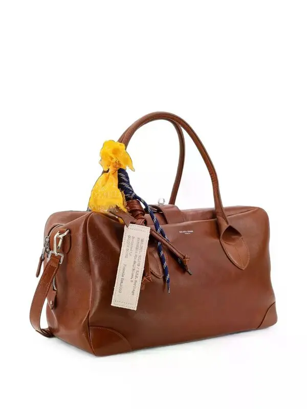 GOLDEN GOOSE Medium Vita Bag In Light Leather With Charms And Silver Details - Brown